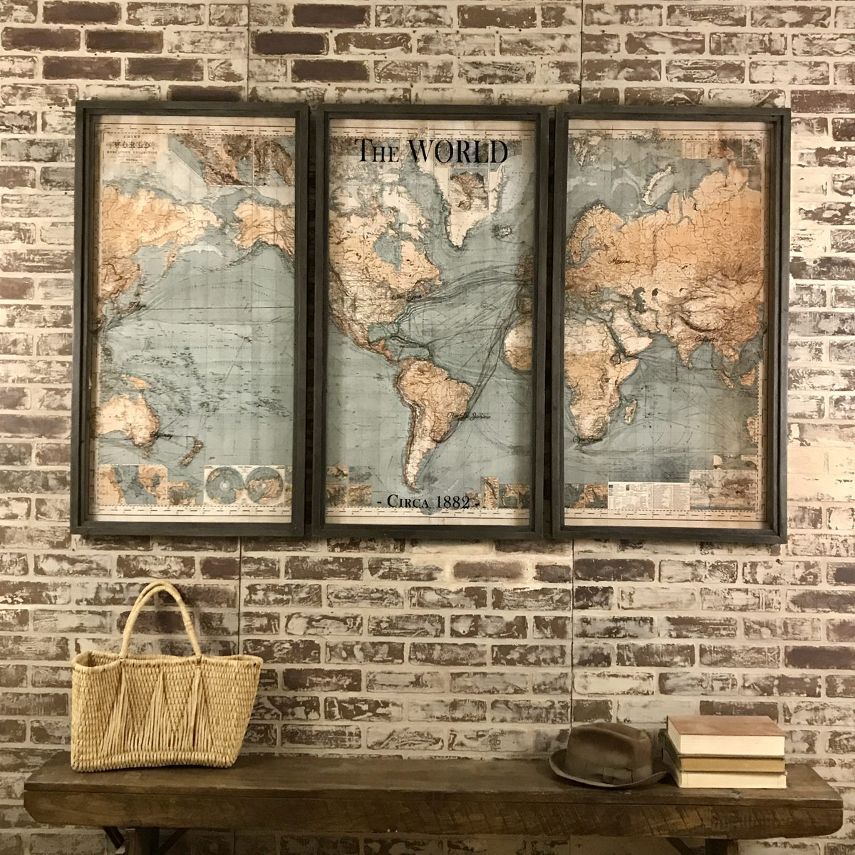 1882 Triptych World Map