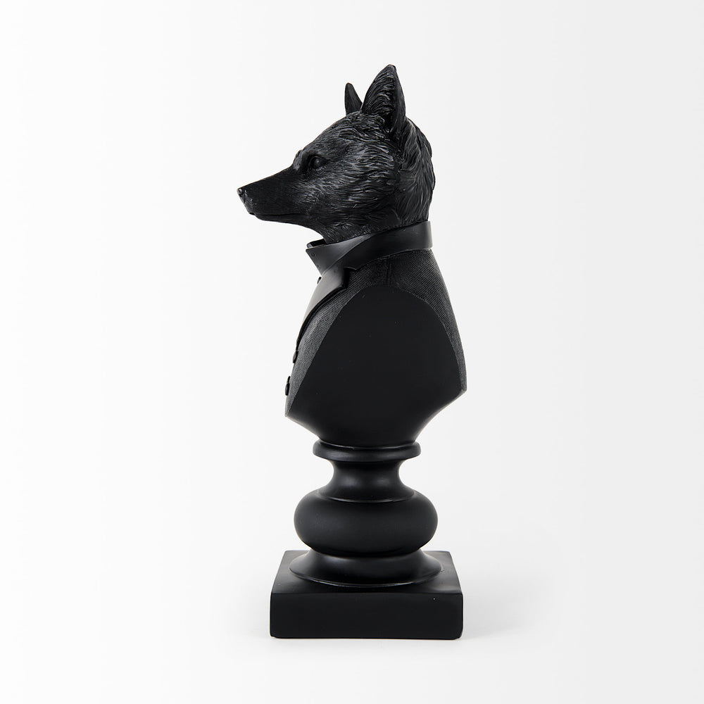 Murray Black Resin Fox Bust