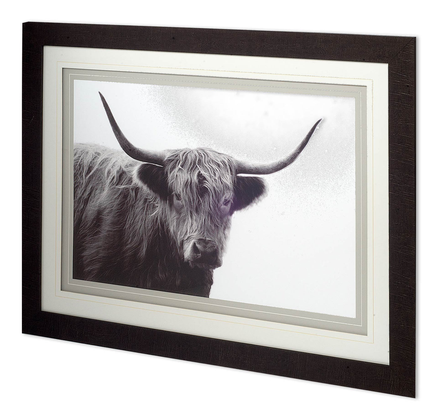 COW FRAMED ART-HAZE