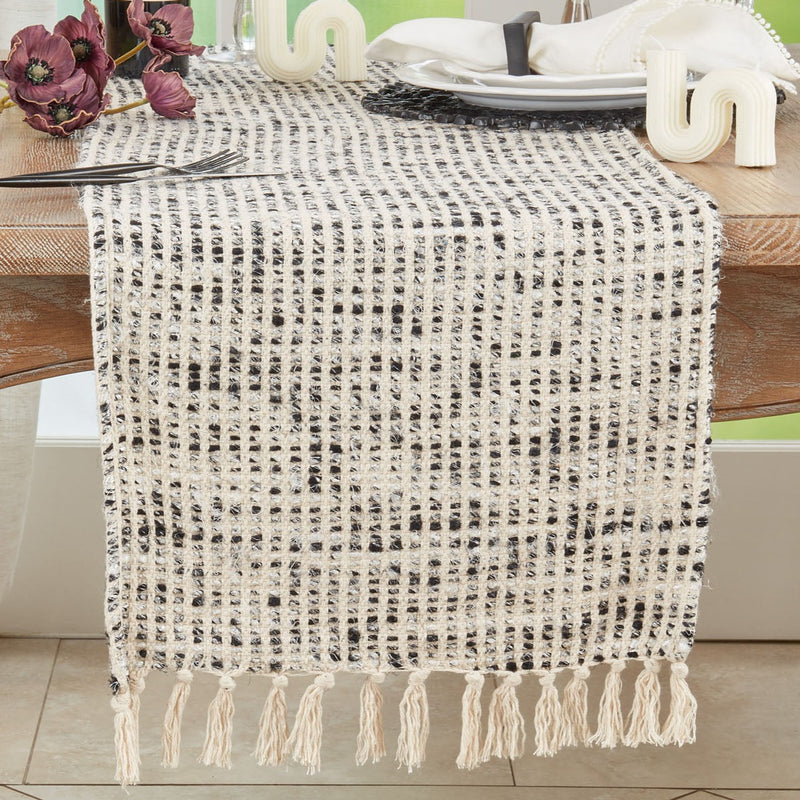 Natural & Black Woven Runner – Elm & Iron