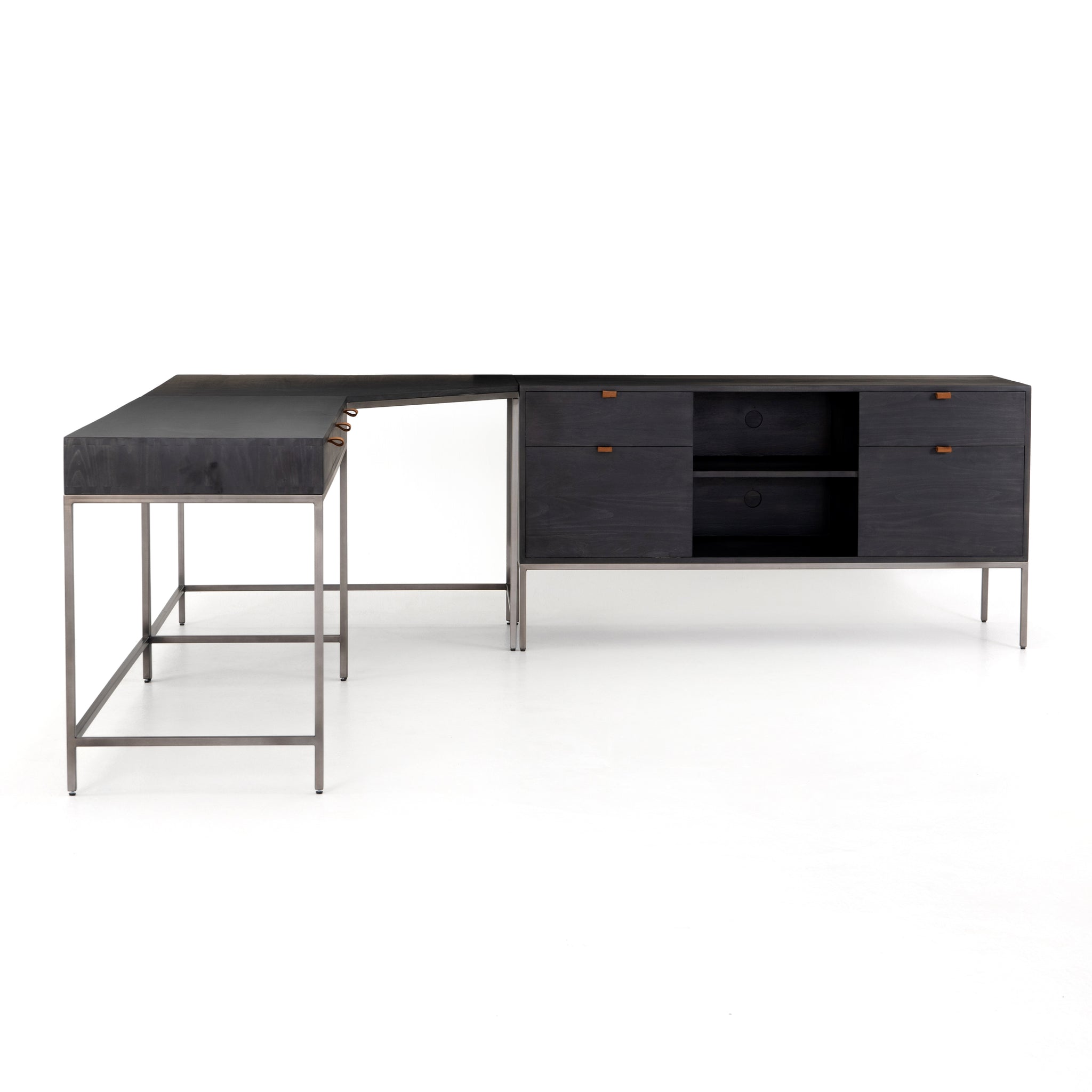 Thomas Desk System with Filing Credenza